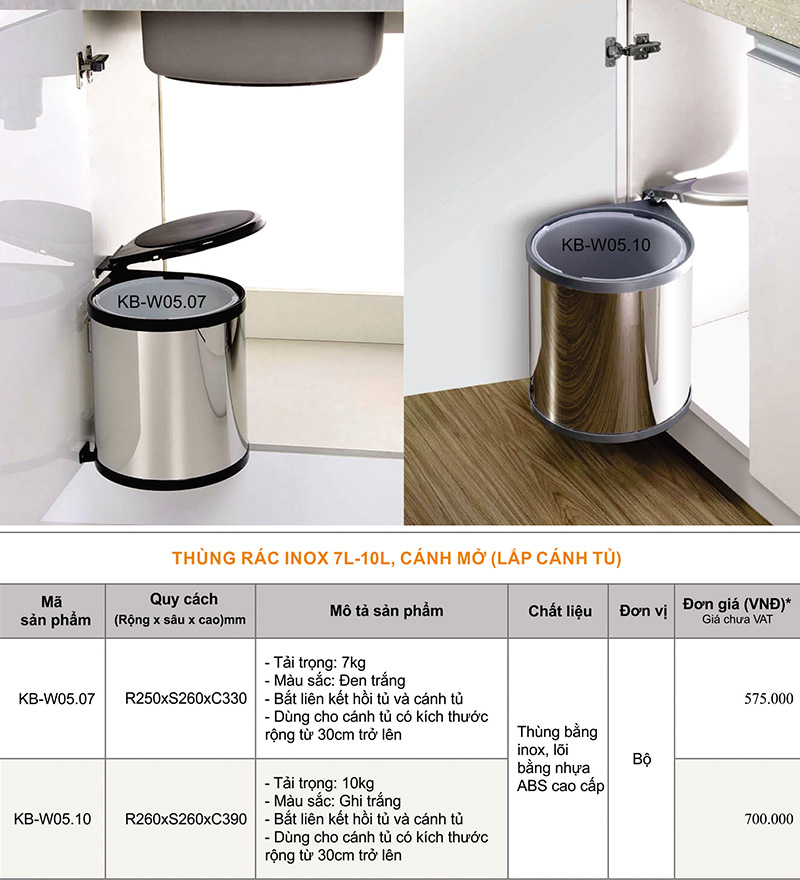 thùng rác âm tủ